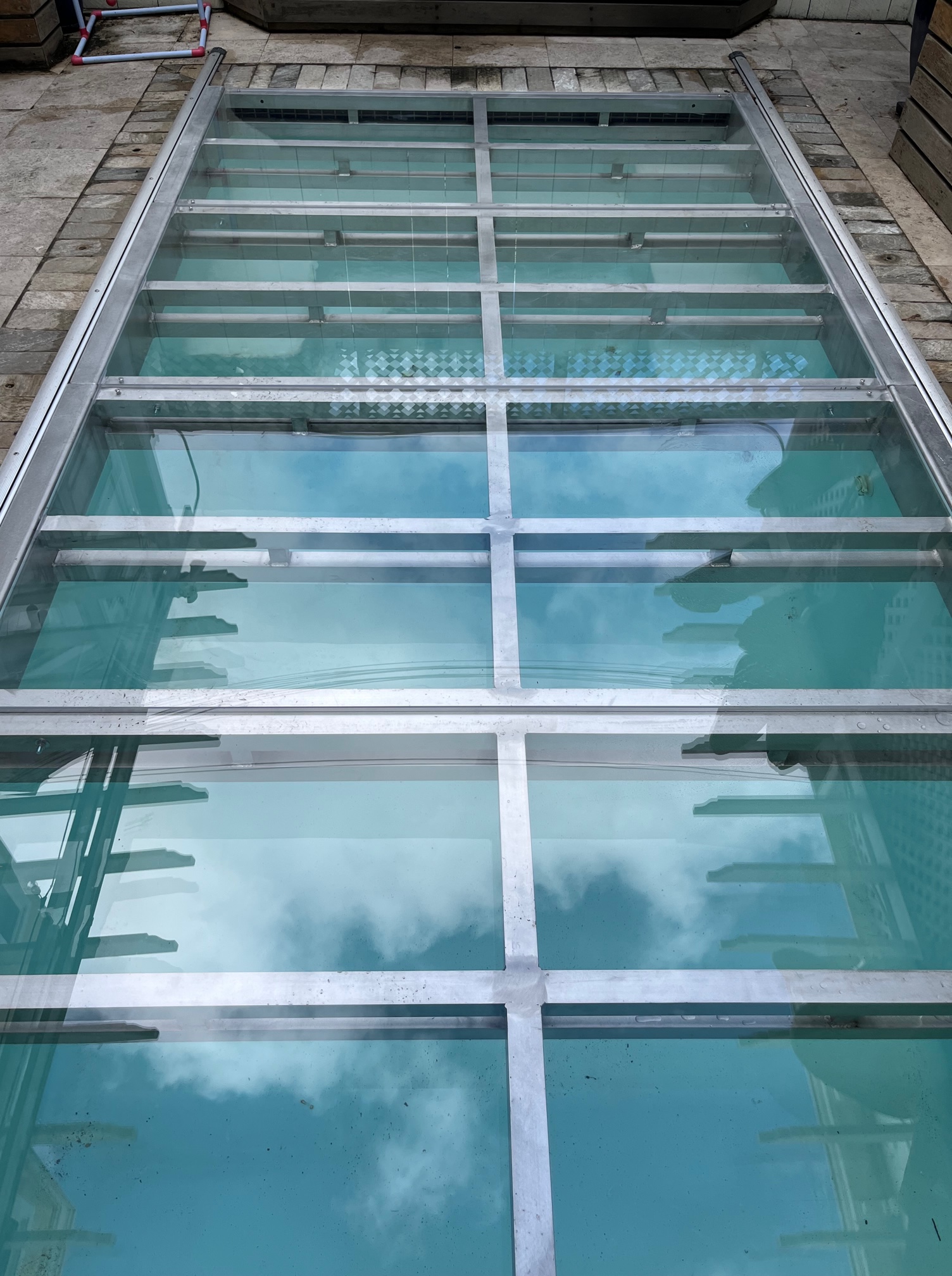 Semi-permanent aluminum frame custom made hard surface pool covers ...